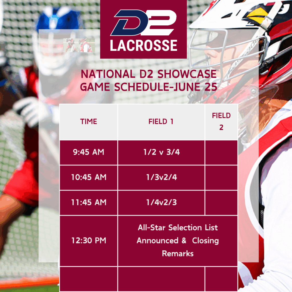 Game Schedule – D2 Showcase